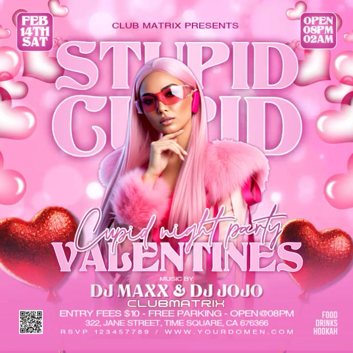 Red Valentine's Day Party Instagram Post Video Template | PosterMyWall