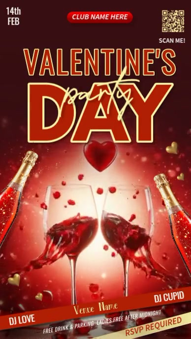 Red Valentine's Day Party Instagram Story Template | PosterMyWall