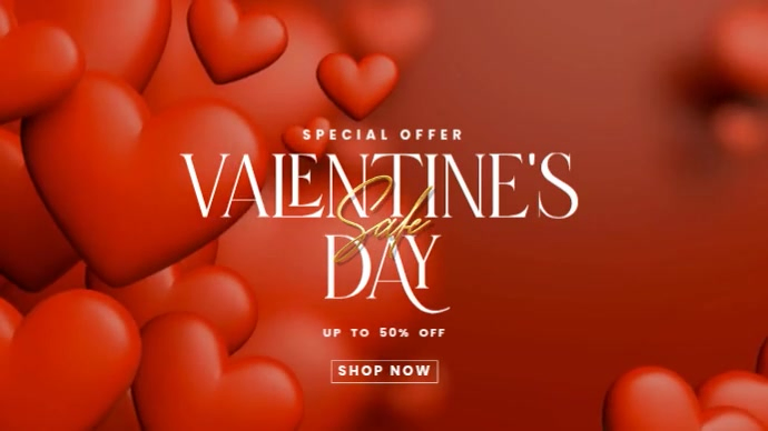 Red Valentine's Day Sale Template Digital Display Video | PosterMyWall