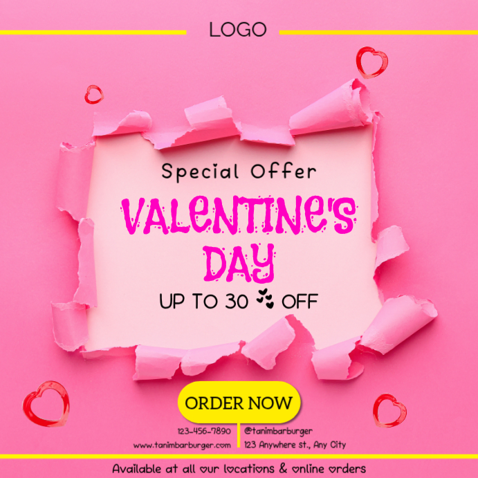 Copy of Red Valentine's Day Special Offer Instagram Post | PosterMyWall