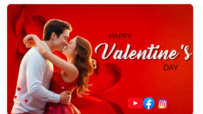 Red Valentine's Day YouTube Thumbnail Template | PosterMyWall