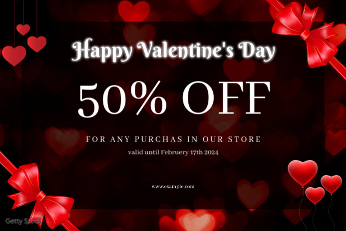 Red Valentine's Gift Certificate Template | PosterMyWall