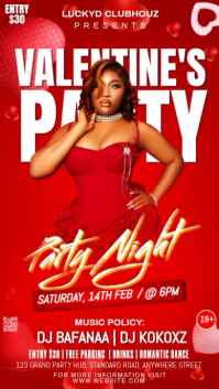 Red Valentine's Party Instagram Story Video Template | PosterMyWall