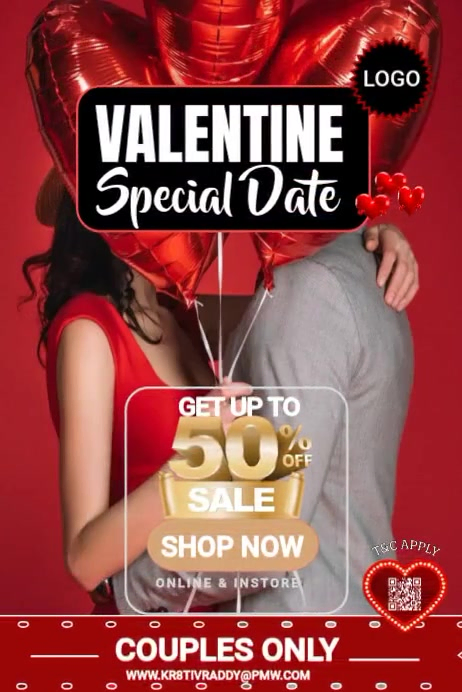 Red Valentine Special Date Poster Template | PosterMyWall