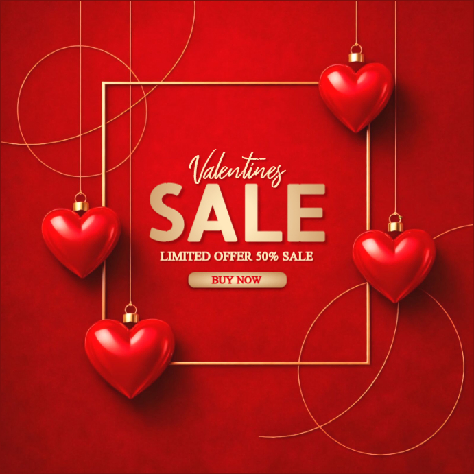 Plantilla de Red Valentines Day Sale Instagram Post | PosterMyWall