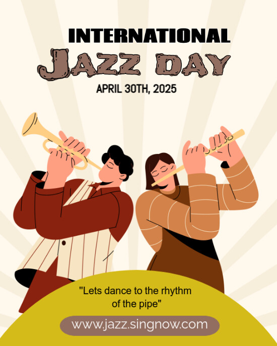 Copy of Red Vintage And Illustrative International Jazz Day Instagram ...