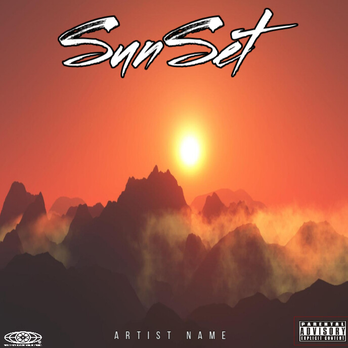 Red Vintage Beautiful Sunset On Mountains Mixtape Cover Album Cover ...