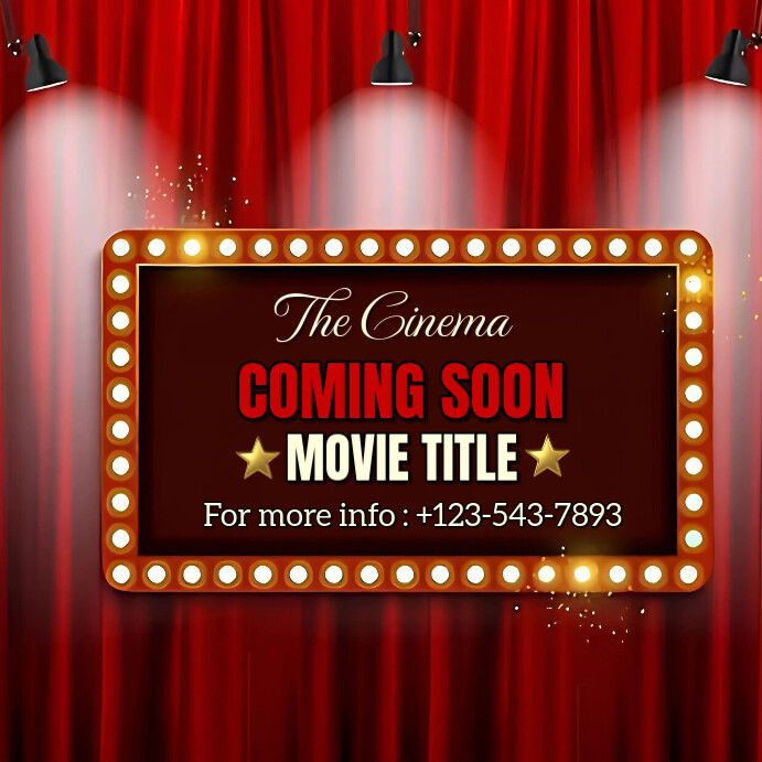 Modèle Red Vintage Cinema Movie Show Instagram Post | PosterMyWall