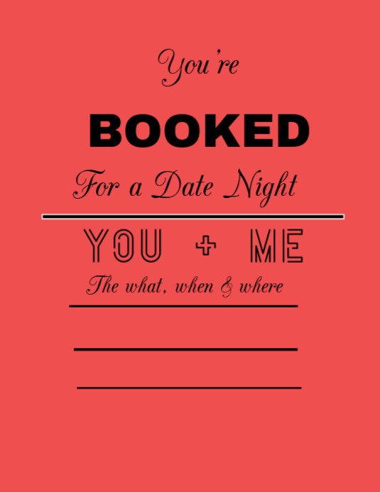 Copy of Red Vintage Date Night Invitation Flyer (us Letter) | PosterMyWall