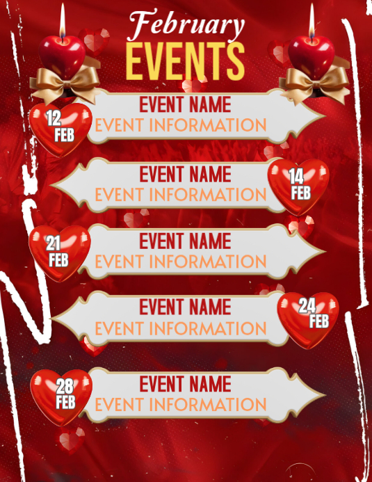 Red Vintage February Event Design Template Flyer (us Letter) | PosterMyWall