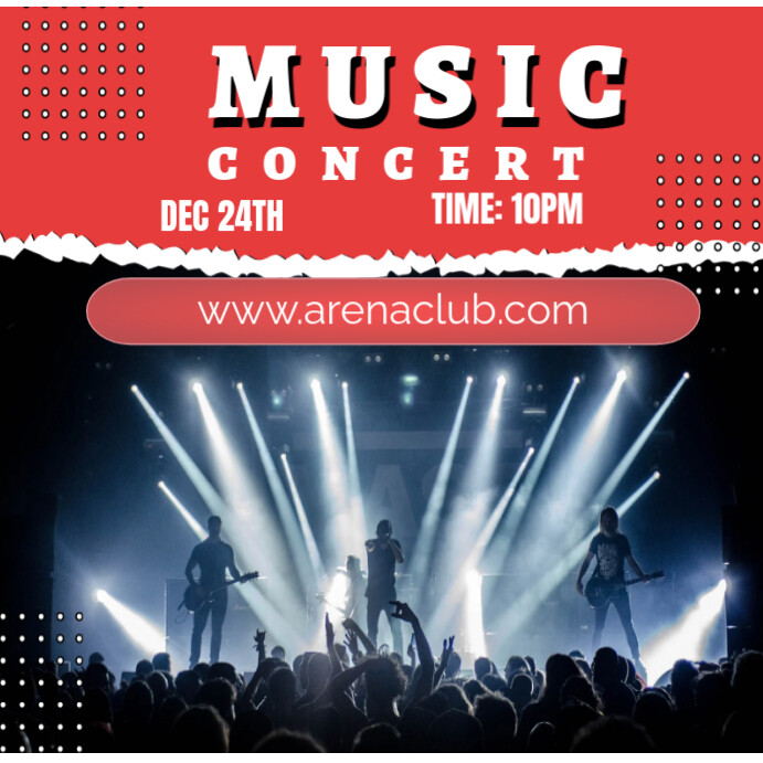 Red Vintage Music Concert Instagram Post Template | PosterMyWall