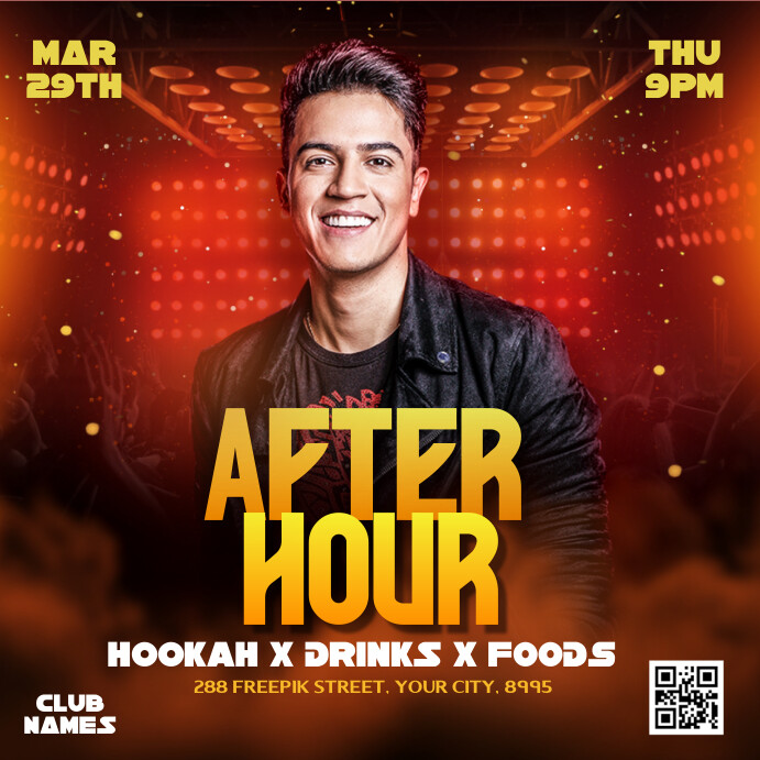 Red Vintage Night Club After Party Flyer Ins Template | PosterMyWall