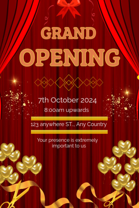 Copy of Red Vintage Opening Poster | PosterMyWall