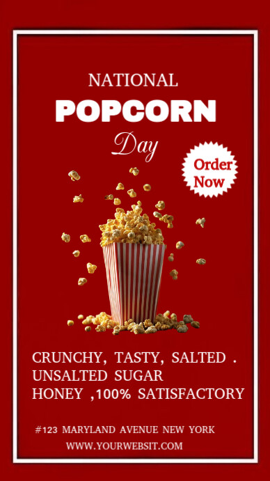 Copy of Red Vintage Popcorn Day Promotion Instagram Story | PosterMyWall