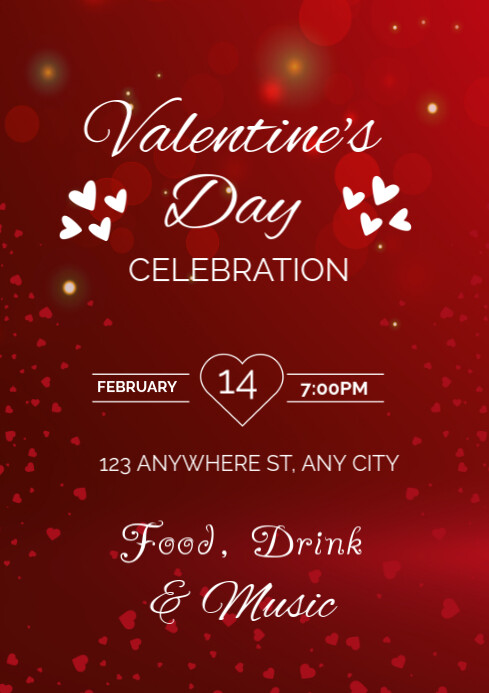 Red Vintage Red Hot Love A4 Template | PosterMyWall