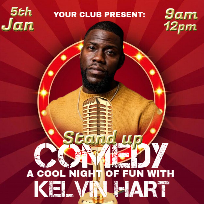 Copy of Red Vintage Stand Up Comedy Poster Design Instagram Post ...