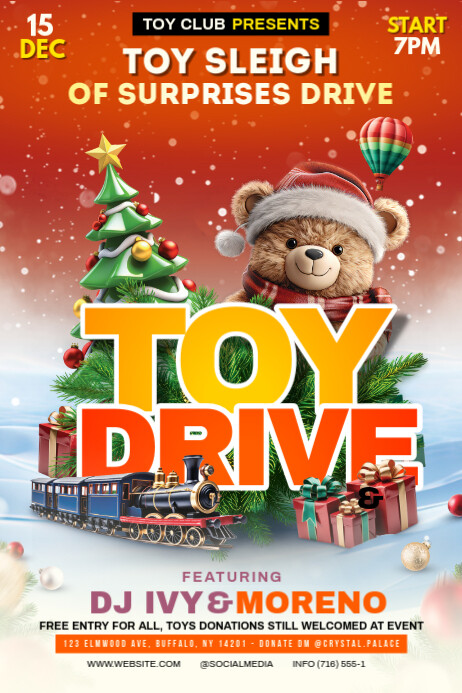 Copy of Red Vintage Toy Drive Poster | PosterMyWall