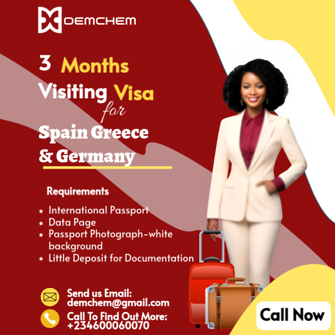 Red Visiting Visa Application To Europe Instagram Post Template ...