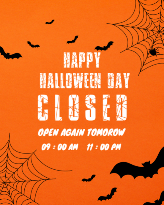 Red We Are Closed On Halloween Instagram Portrait Template | PosterMyWall