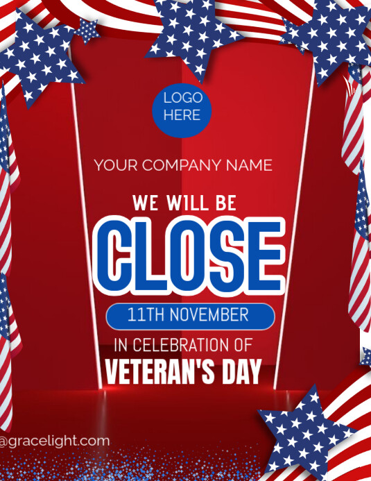 Red We Will Be Close Flyer (us Letter) Template | PosterMyWall