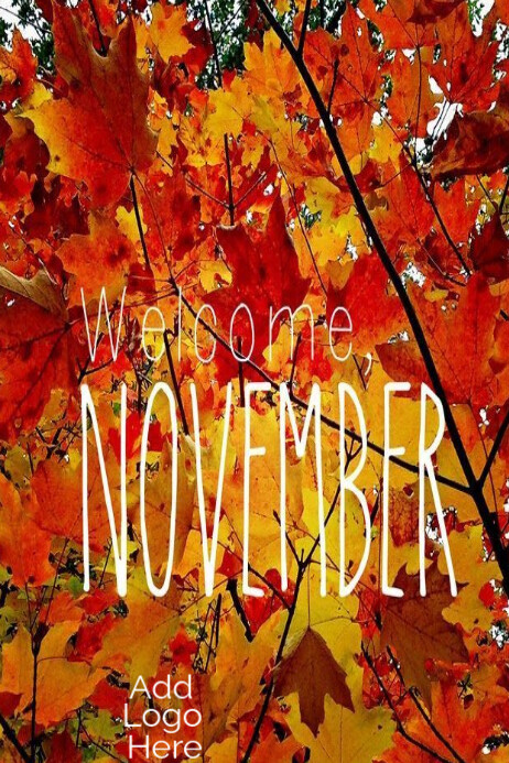 Red Welcome November Poster Template | PosterMyWall