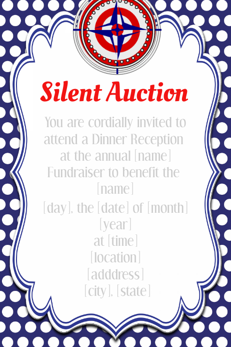 Copy of Red White Blue Silent Auction Fundraiser Dinner Reception ...