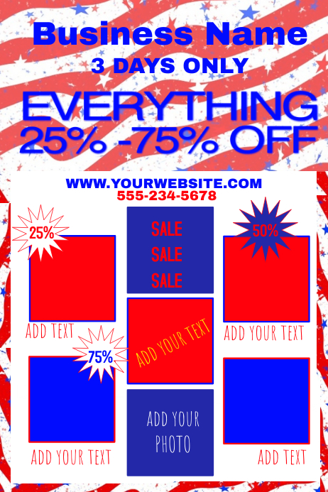 red white blue template | PosterMyWall