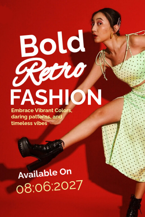Copy of Red White Bold Simple Fashion Introduction Poster | PosterMyWall