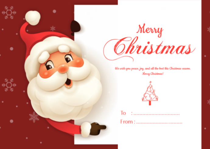 Red White Ceria Merry Christmas Card Kartu Pos Template | PosterMyWall