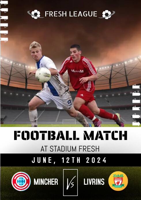 Red white football match poster Templat | PosterMyWall