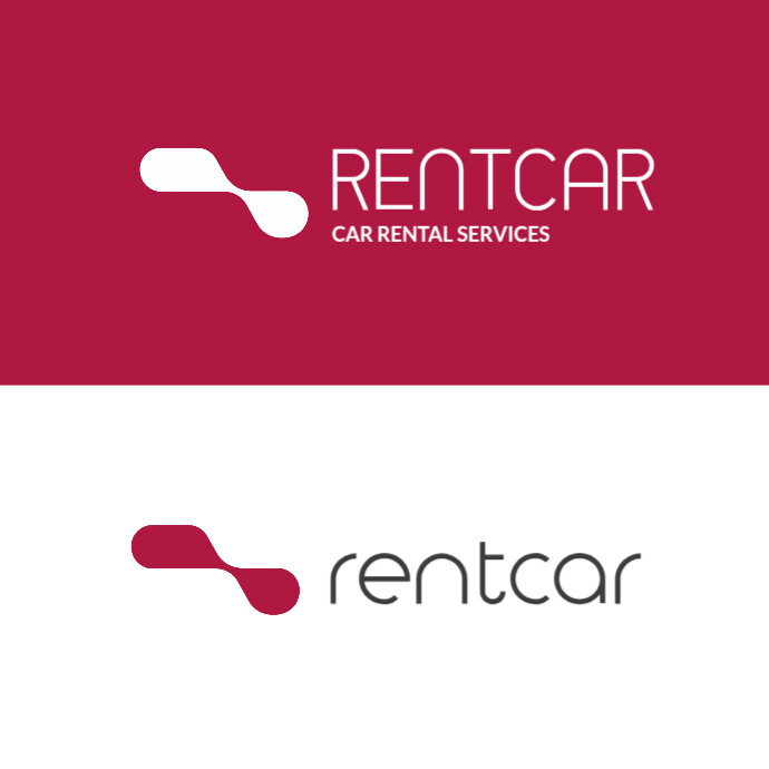 red white minimal car rental logo Template | PosterMyWall