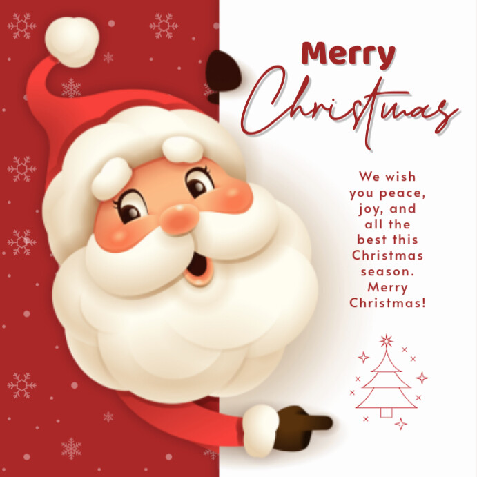 Red White Modern & Minimal Merry Christmas Pos Instagram Template ...