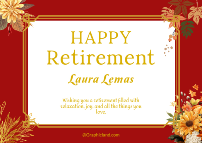 Red White Modern & Minimal Retirement Postcard Template | PosterMyWall