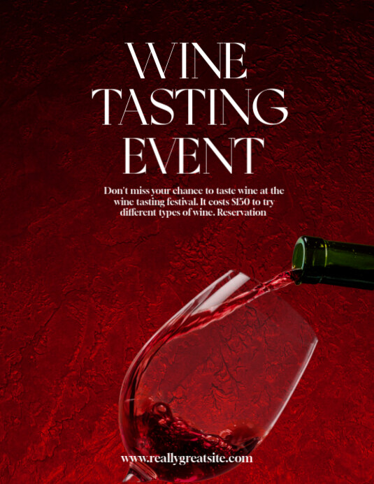 Red White Modern Wine Tasting Event Flyer Template | PosterMyWall