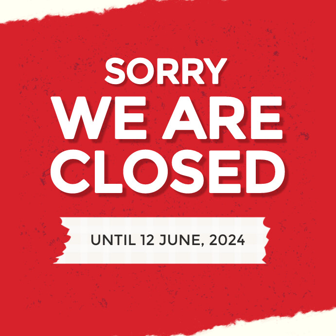 Red White Simple We Are Close Instagram Post Template | PosterMyWall