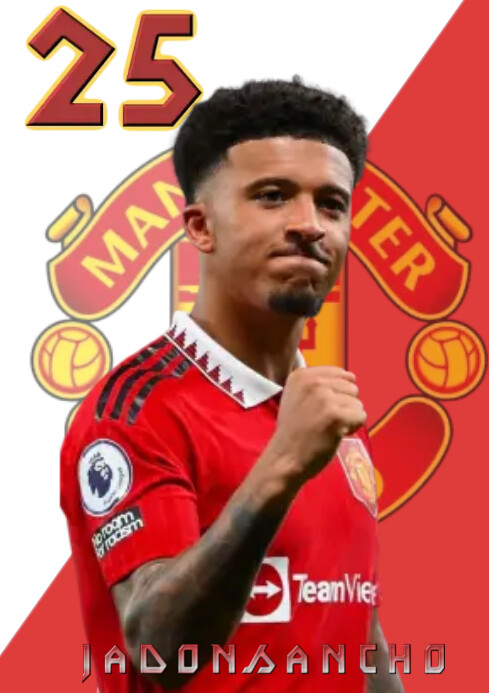 red white soccer player poster Template | PosterMyWall