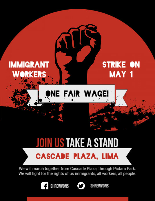 Copy of Red Worker's Rights Poster Template | PosterMyWall