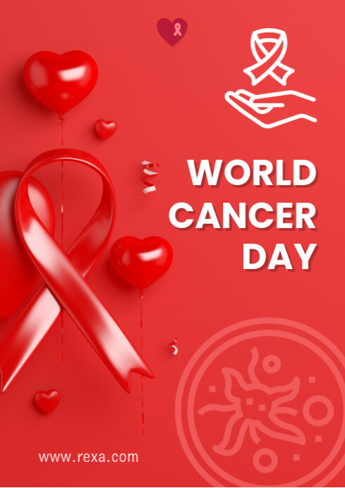 Copy of Red World Cancer Day A4 | PosterMyWall