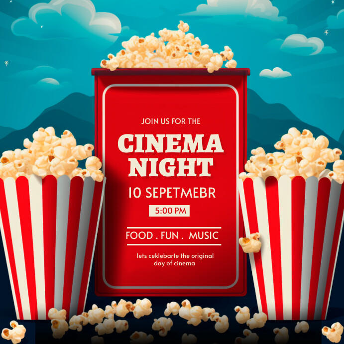 Red World Cinema Day Instagram Post Template | PosterMyWall