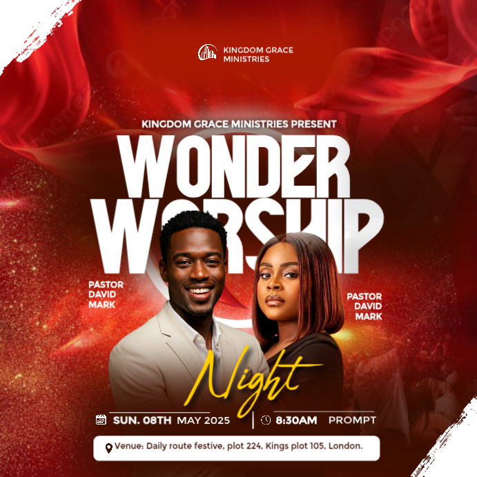 Red Worship Event Instagram Post Template | PosterMyWall