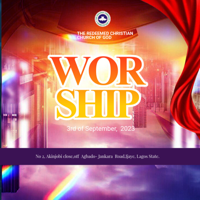 Copy of Red Worship Poster Instagram Post | PosterMyWall