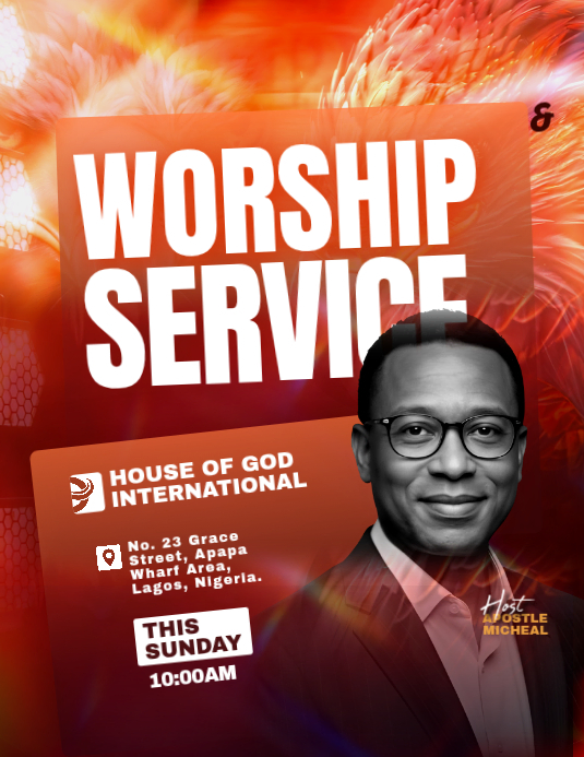 Plantilla de Red Worship Service Flyer | PosterMyWall