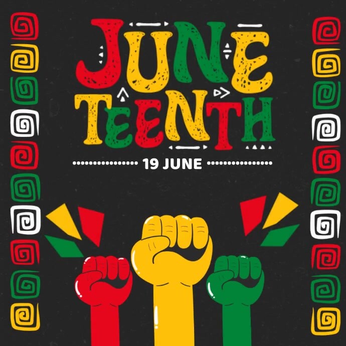 Red Yellow Green Illustrative Juneteenth Ins Template | PosterMyWall