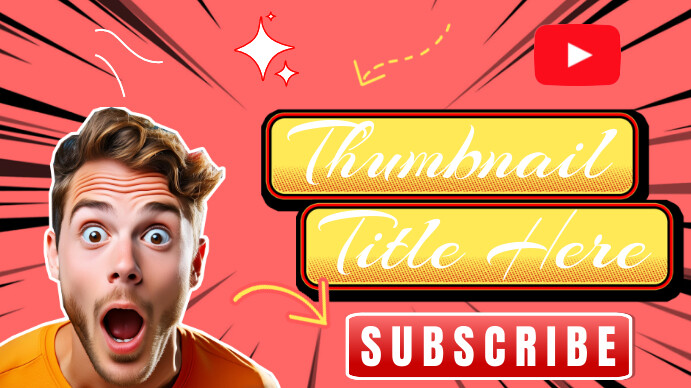 Copy of Red Youtube Thumbnail Design and subscribe bu | PosterMyWall