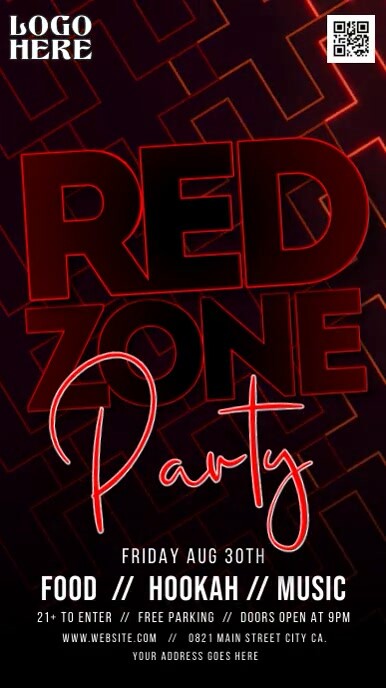 Red Zone Party Template | PosterMyWall