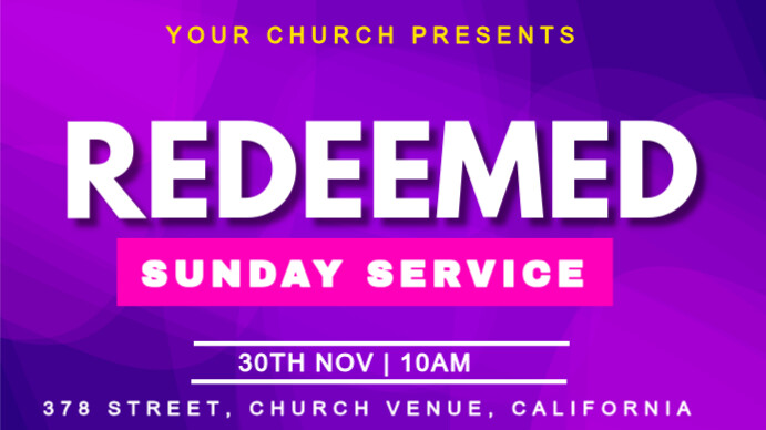 Redeemed Sunday service Template | PosterMyWall