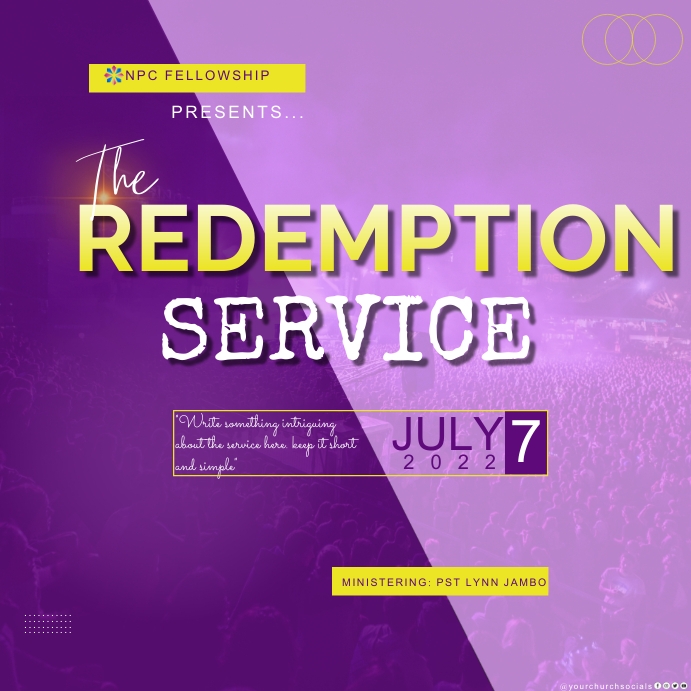 REDEMPTION SERVICE FLYER Template | PosterMyWall