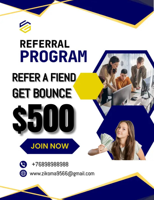 referral program, small business Template | PosterMyWall