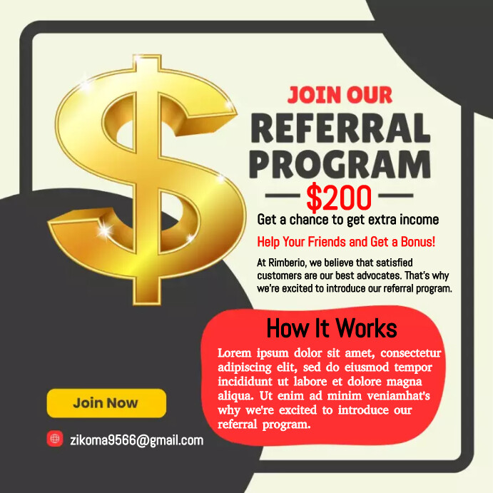 referral program, small business Template | PosterMyWall