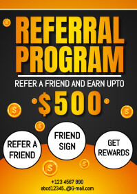 Referral Program poster template | PosterMyWall